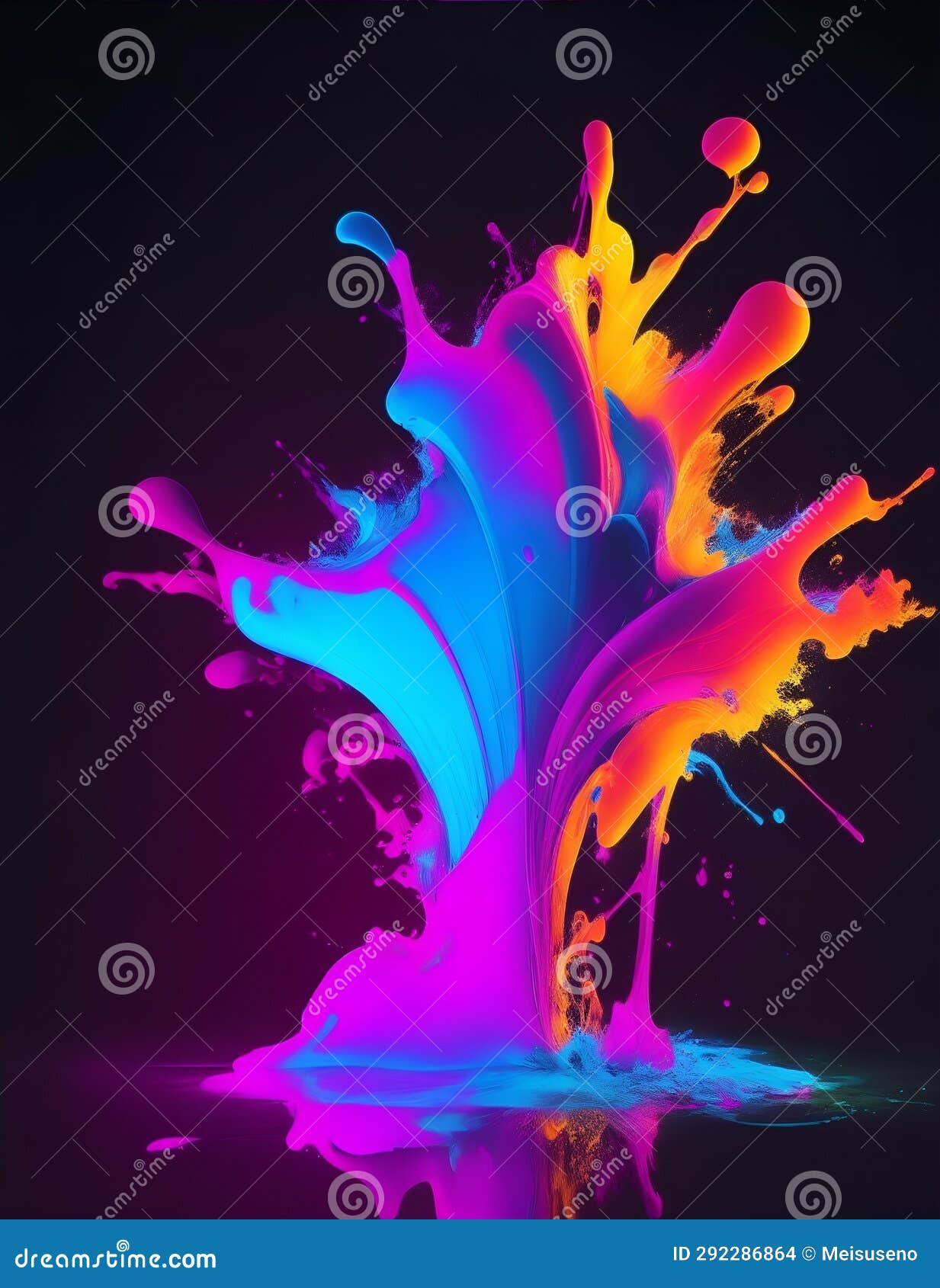 Glowing Neon Splash Effect Illustration Stock Illustration ...