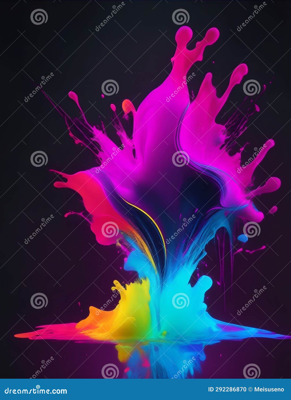 Glowing Neon Splash Effect Illustration Stock Illustration ...