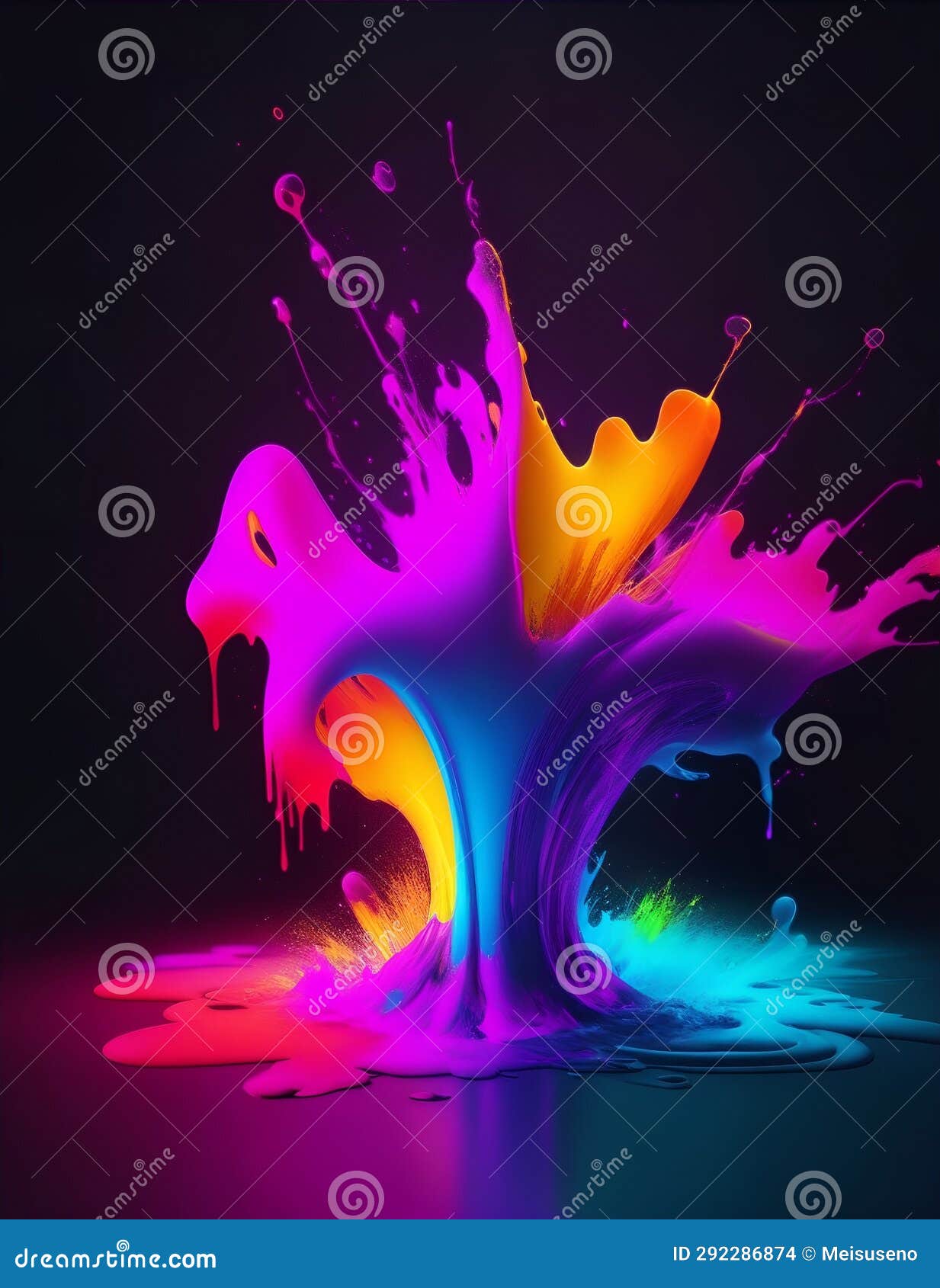 Glowing Neon Splash Effect Illustration Stock Illustration ...