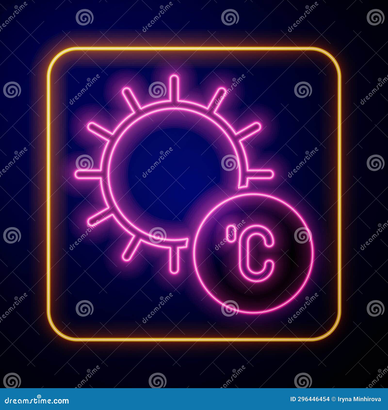 Glowing Neon Sun Icon Isolated on Black Background. Vector Stock Vector ...