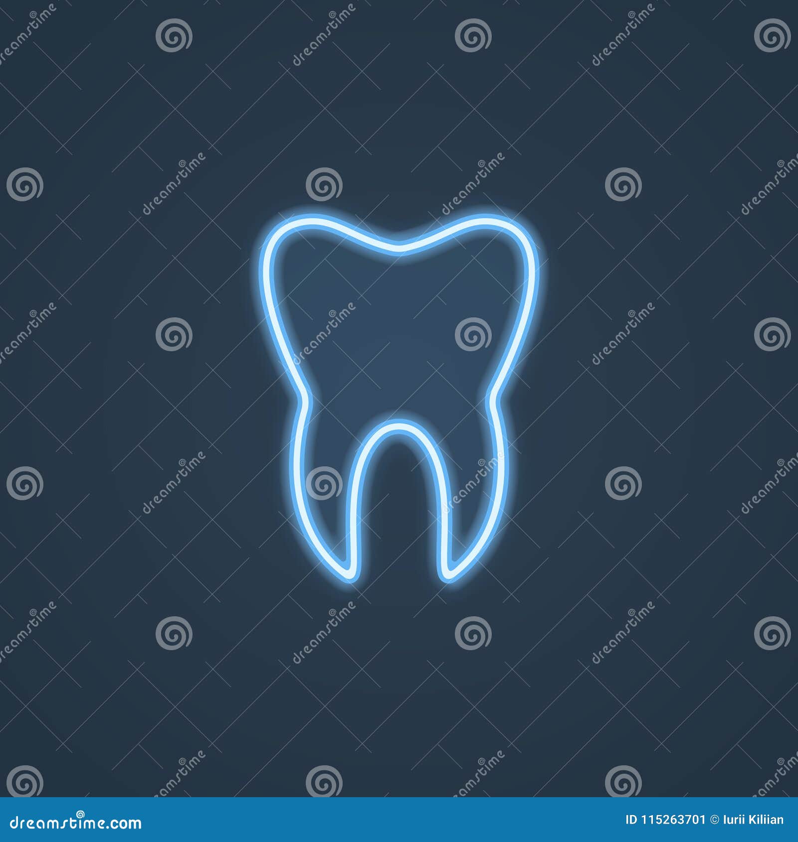 Glowing Neon Tooth Sign. Vector Illustration. Stock Vector ...
