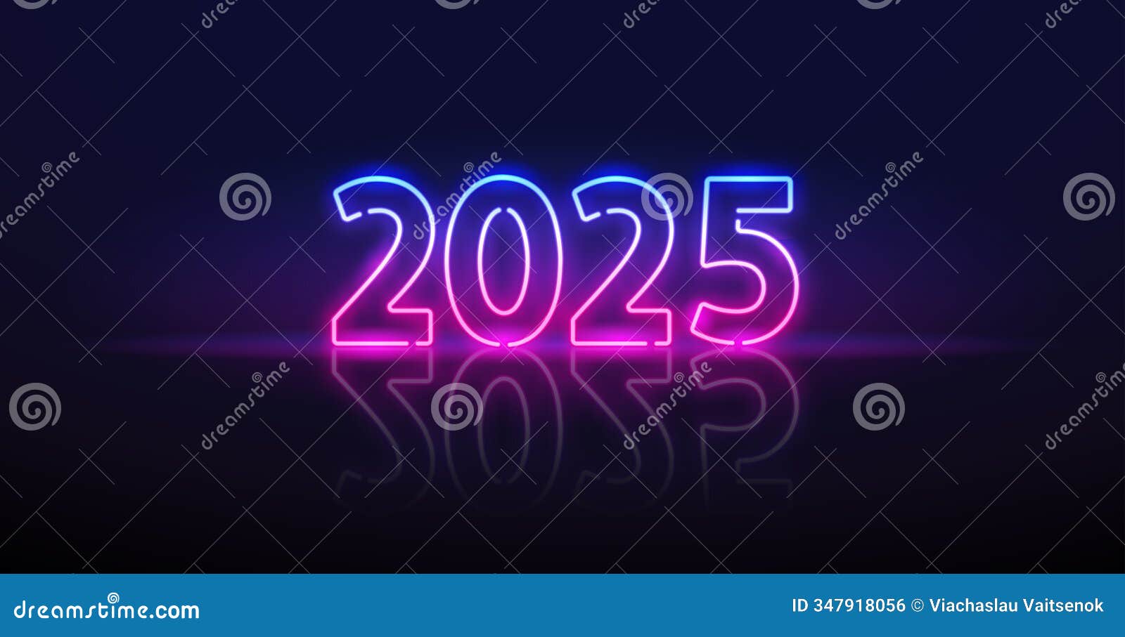 Neon 2025 Sign Glowing In Foggy Urban Environment At Night Stock Photo ...