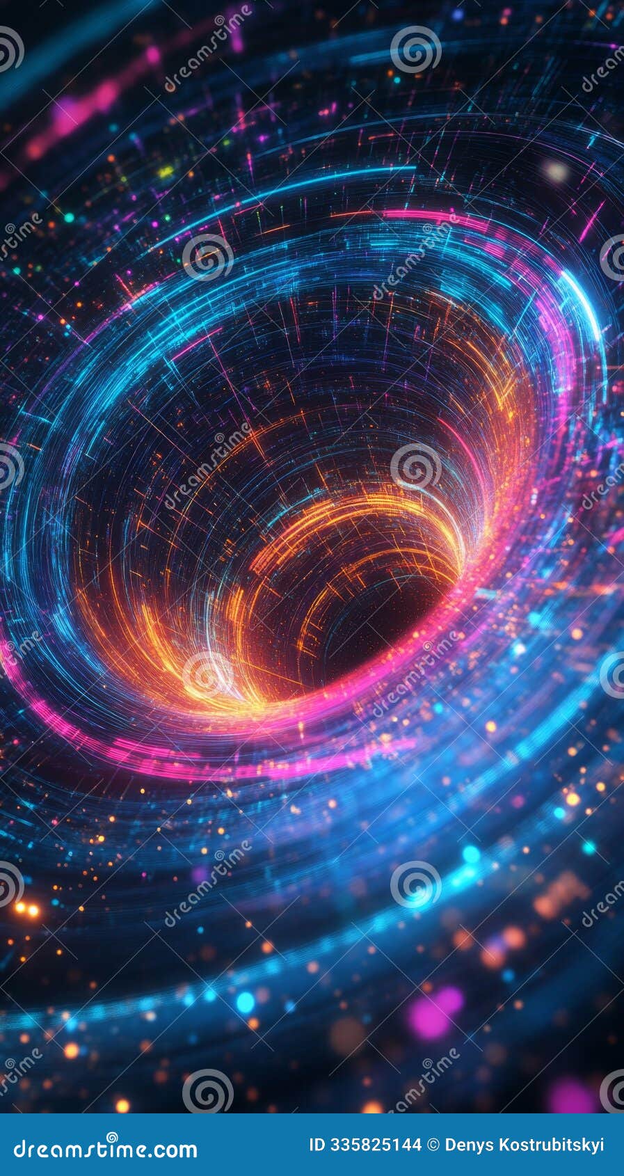 Glowing Neon Vortex Wallpaper - Abstract Vertical Phone Background ...