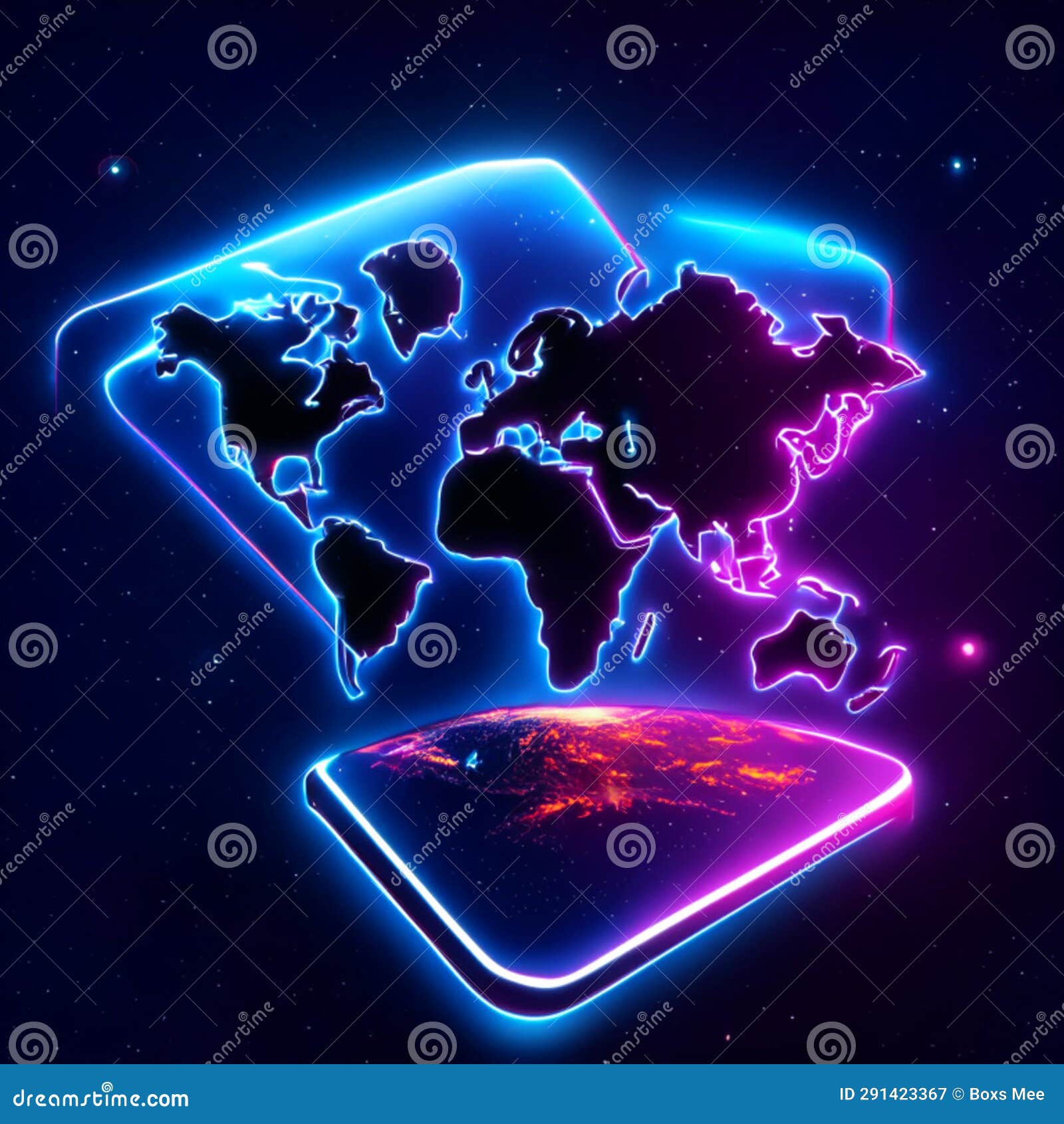 A Neon World Of High Technology Desktop Wallpapers. Generative AI Stock ...