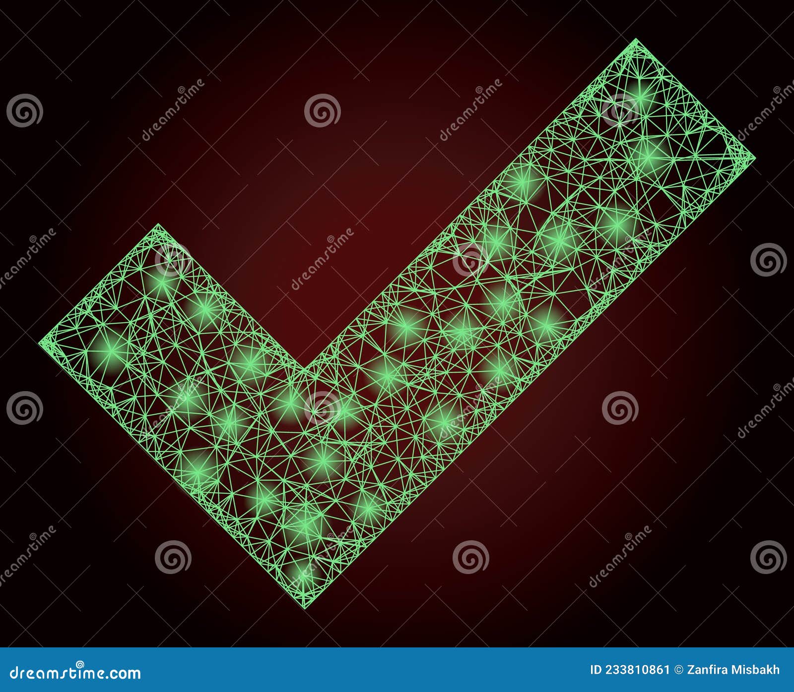 Shiny Network Mesh Apply Tick with Lightspots Stock Vector ...