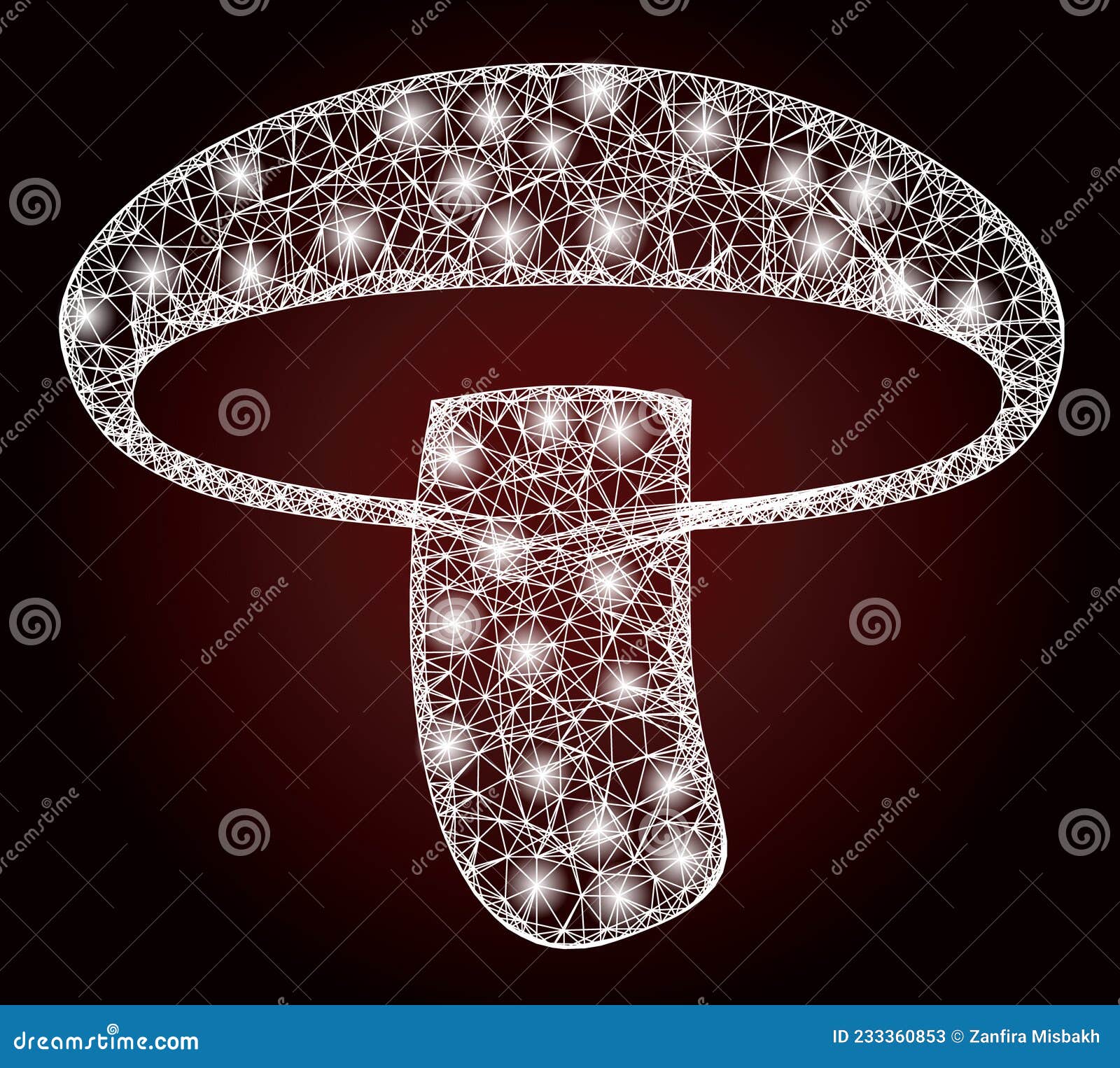 Glowing Net Mesh Mushroom with Glare Spots Stock Vector - Illustration ...