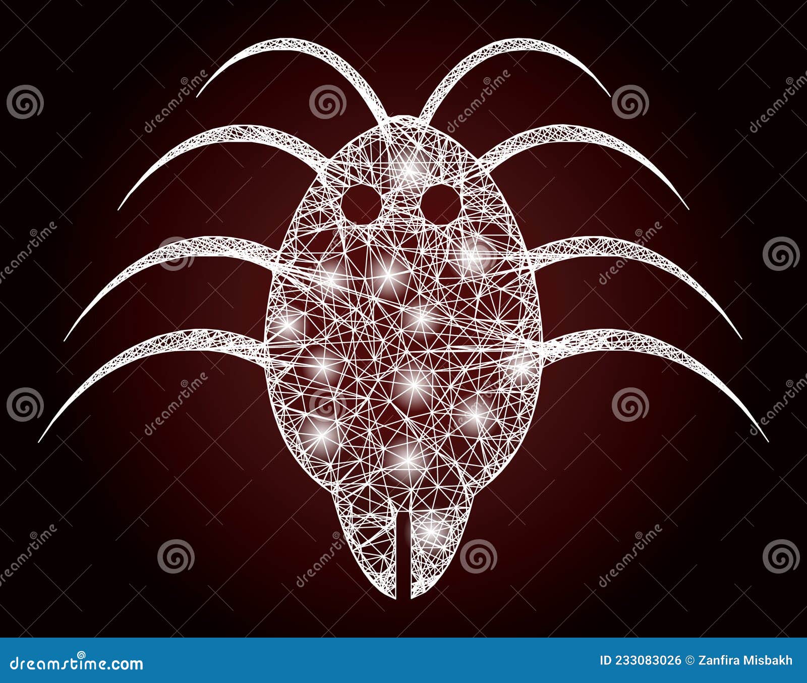 Glowing Net Mesh Parasite with Light Spots Stock Vector - Illustration ...