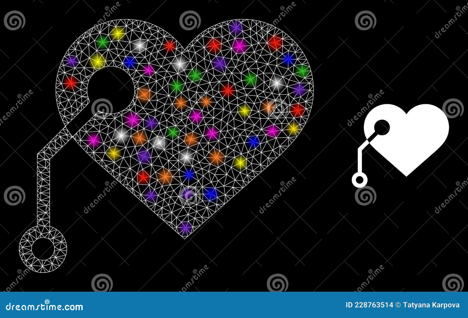 Flare Mesh Pacemaker Icon with Glare Colored Lightspots Stock Vector ...