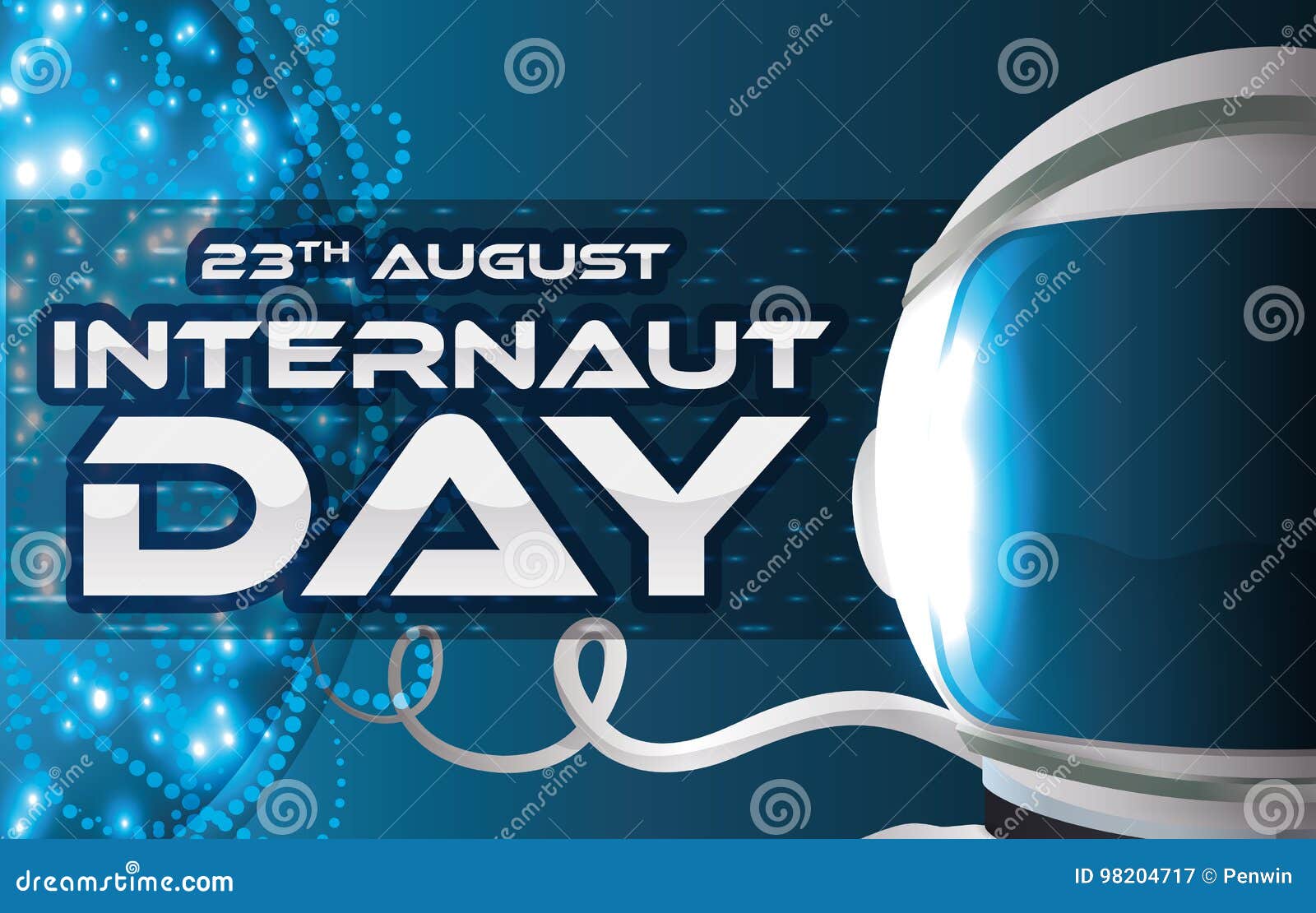 Glowing Network in the Cyberspace and Astronaut for Internaut Day ...