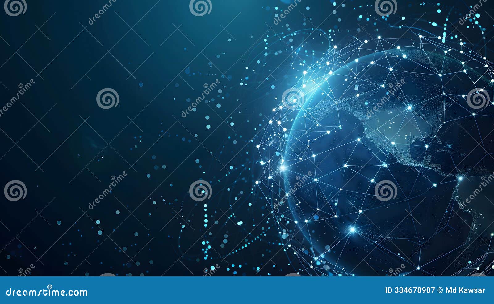 Glowing Network Earth Globe Abstract Background Stock Illustration ...