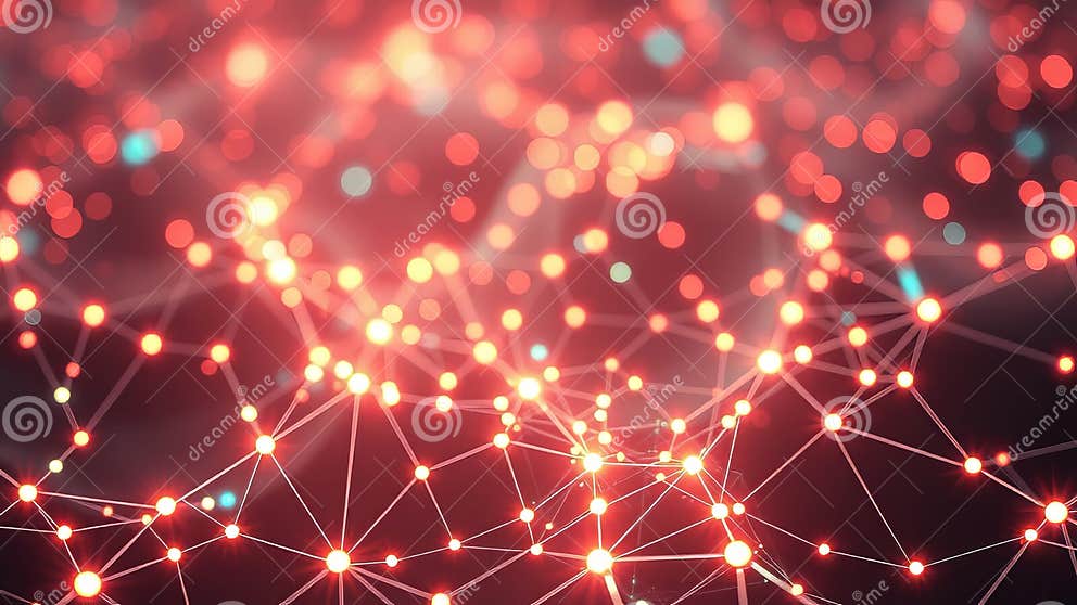 A Glowing Network of Futuristic Nodes a Stunning Visual Representation ...