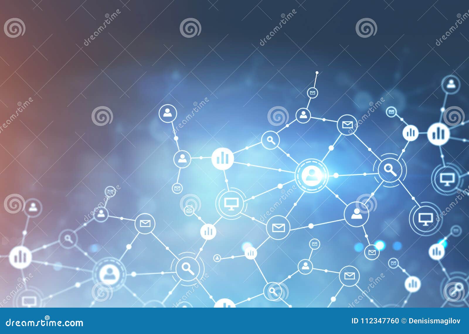 Glowing Network Hologram, Futuristic Interface Stock Illustration ...