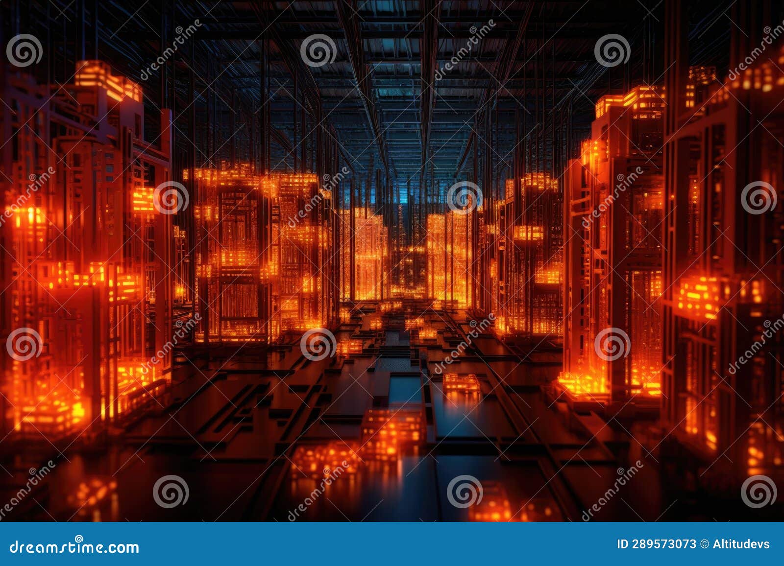 Glowing Network of Interconnected Data Centers Stock Image - Image of ...