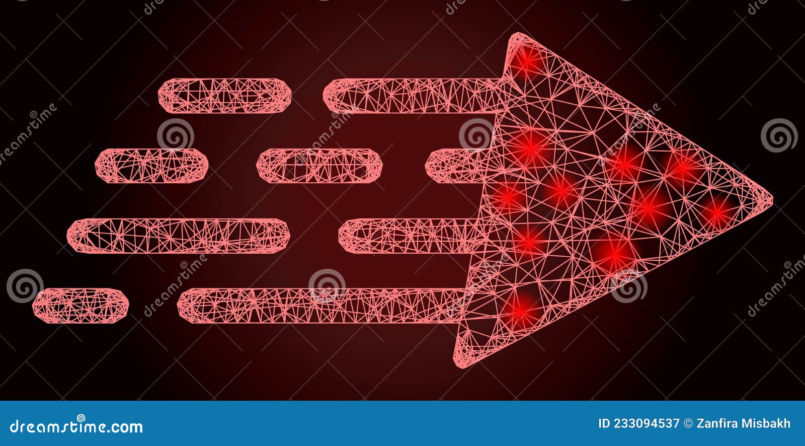 Glowing Network Mesh Rush Movement with Glare Spots Stock Vector ...