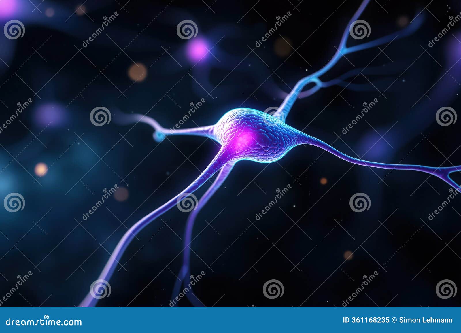 Glowing Neural Network, Human Brain, Synapse, Nerve Signal Connections ...