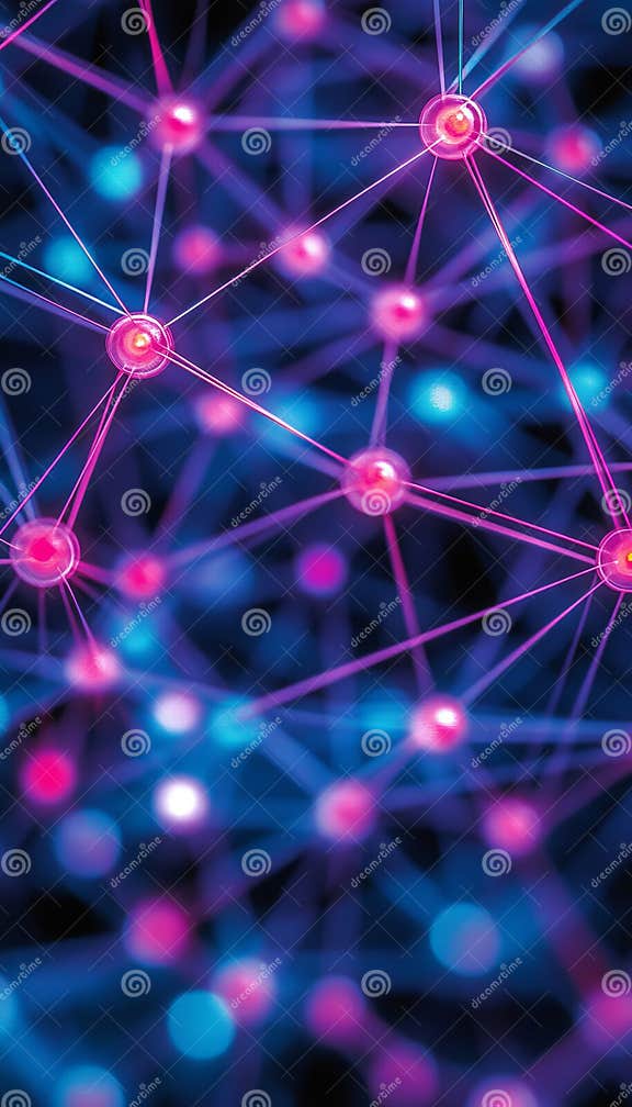 Glowing Neural Network with Interconnected Nodes, Digital Communication ...