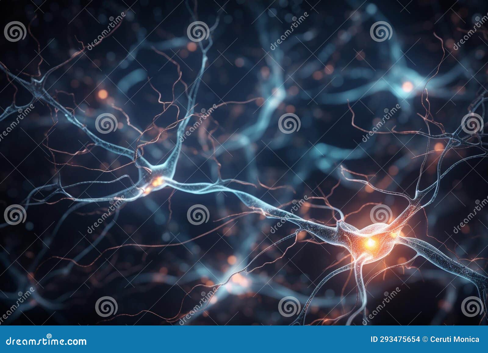 Glowing neural network stock illustration. Illustration of focus ...