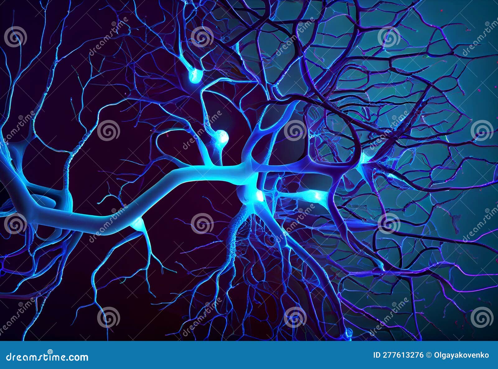 Glowing Neurons Background, Ai Generation Stock Illustration ...