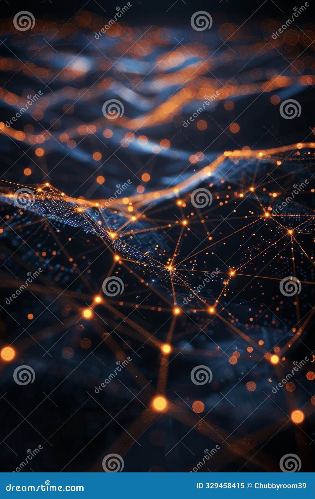 Glowing Nodes And Lines Depict Interconnected Data Blocks In A ...