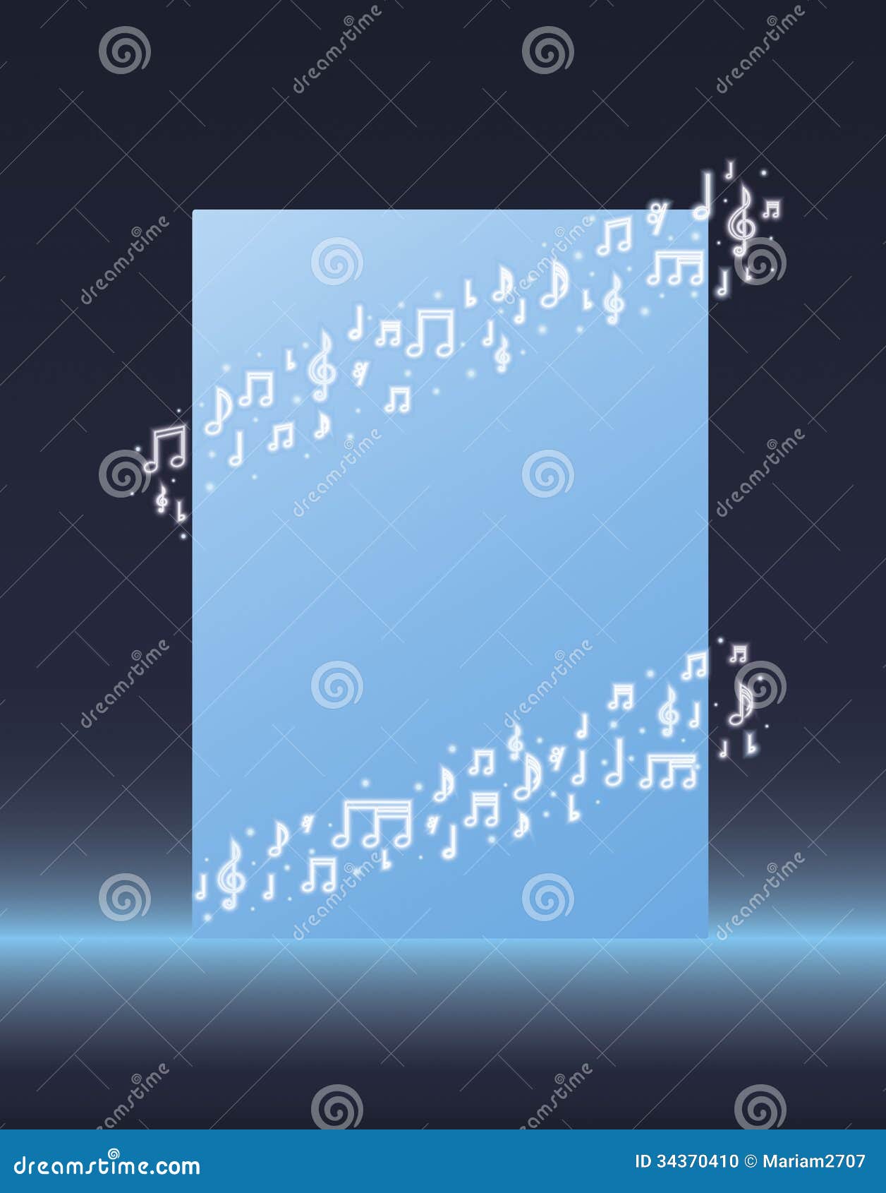 Glowing notes stock vector. Illustration of reflection - 34370410
