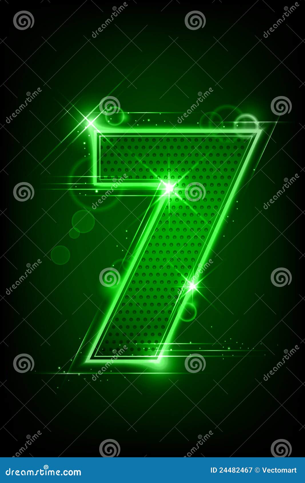 Glowing Number Seven stock illustration. Illustration of digit - 24482467