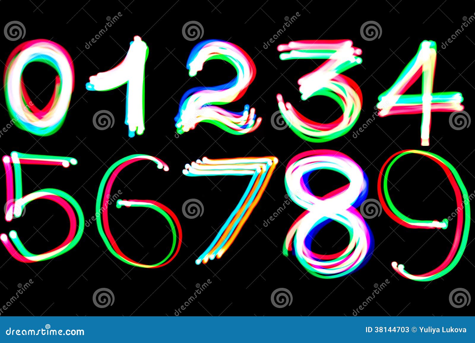 Glowing numbers stock image. Image of isolated, alphabet - 38144703