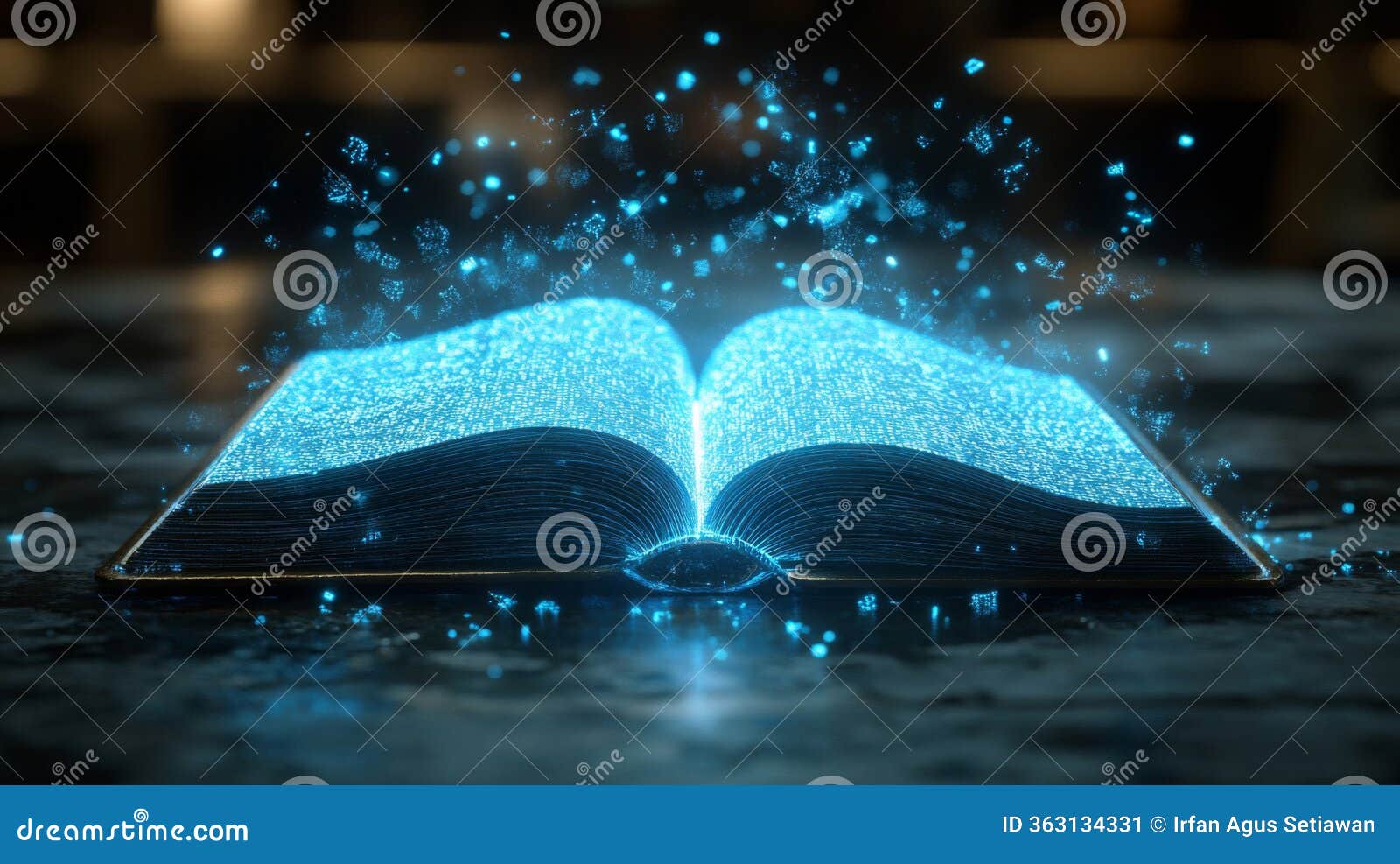 Glowing Open Scroll Parchment Revealing The Book Of The Bible. Book Of ...