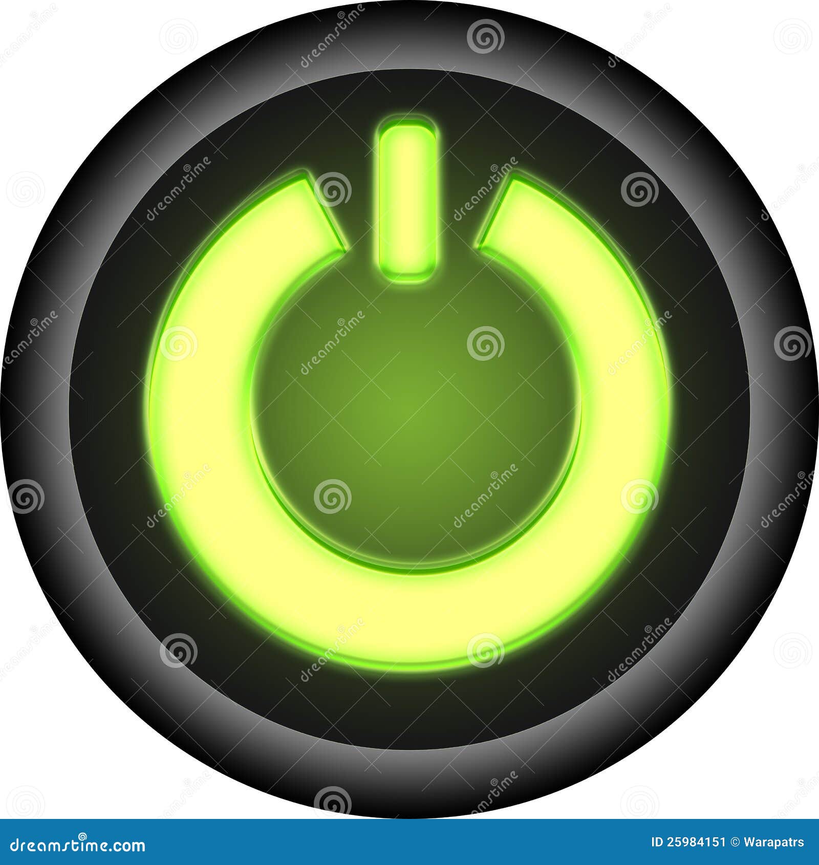 Glowing open button stock illustration. Illustration of icon - 25984151