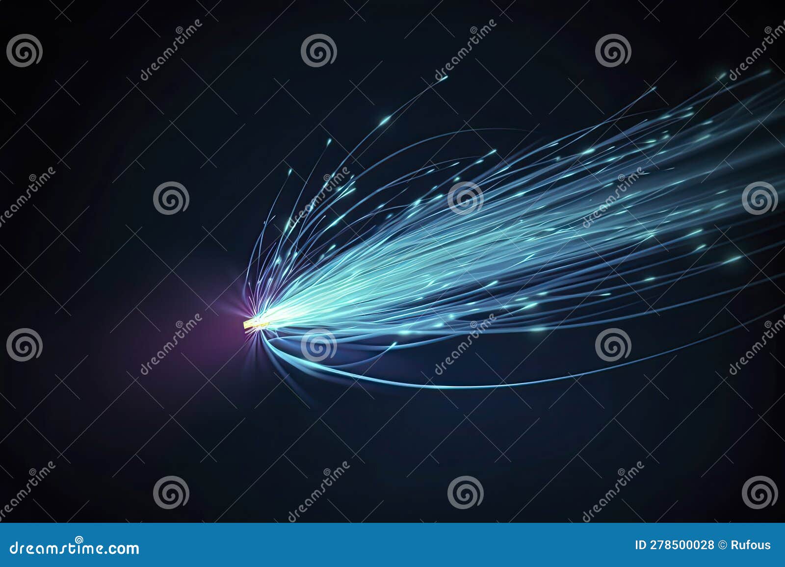 Glowing Optical Fiber Cable or Wire Realistic Vector, Fiber Optics ...