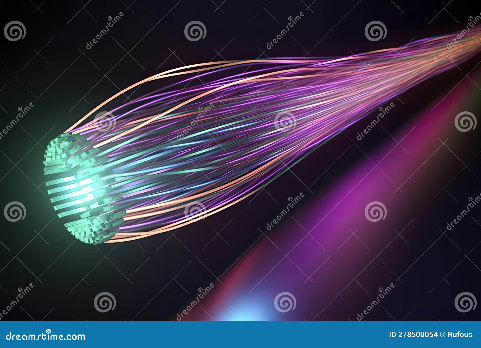 Glowing Optical Fiber Cable or Wire Realistic Vector, Fiber Optics ...