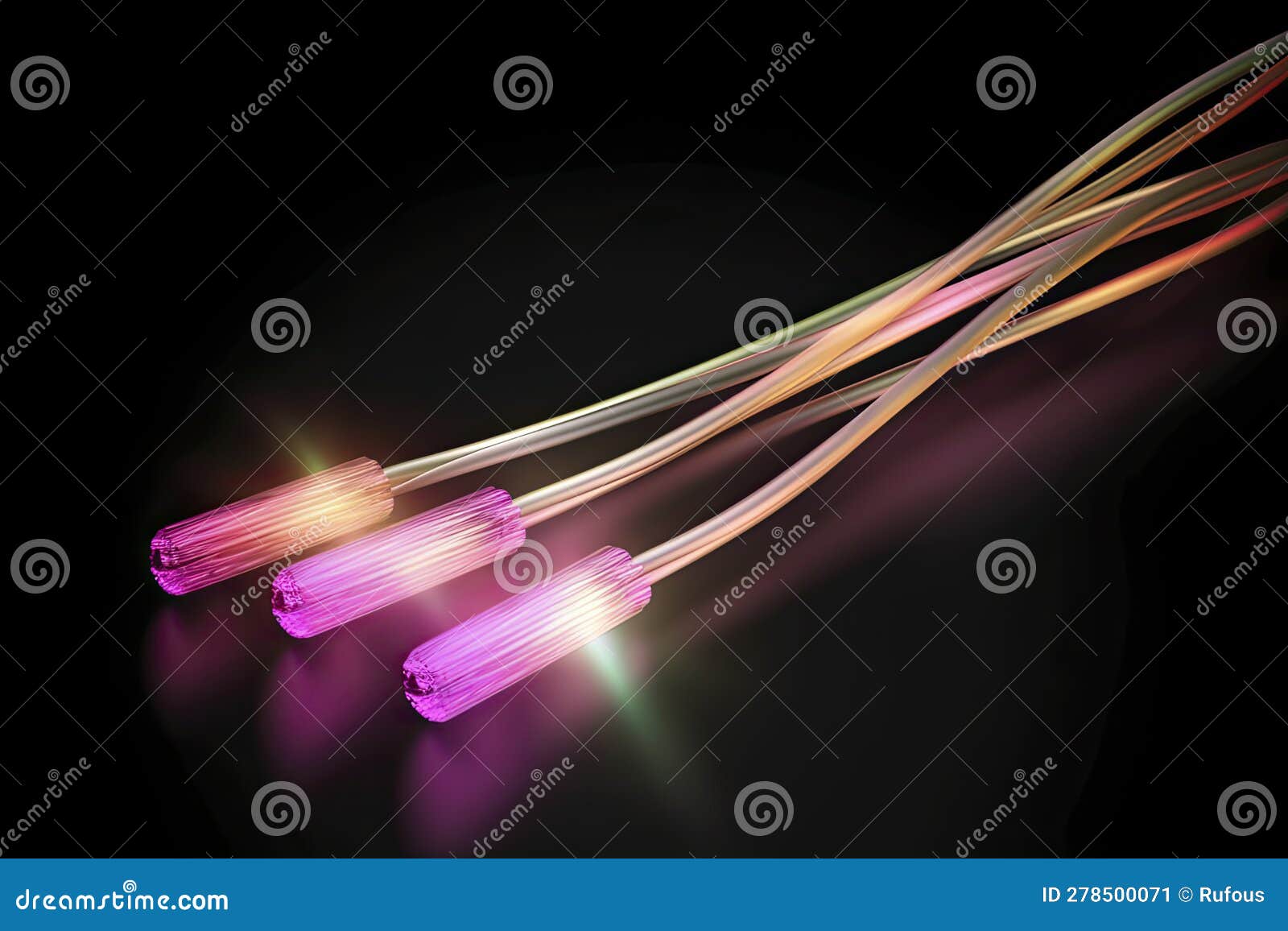 Glowing Optical Fiber Cable or Wire Realistic Vector, Fiber Optics ...