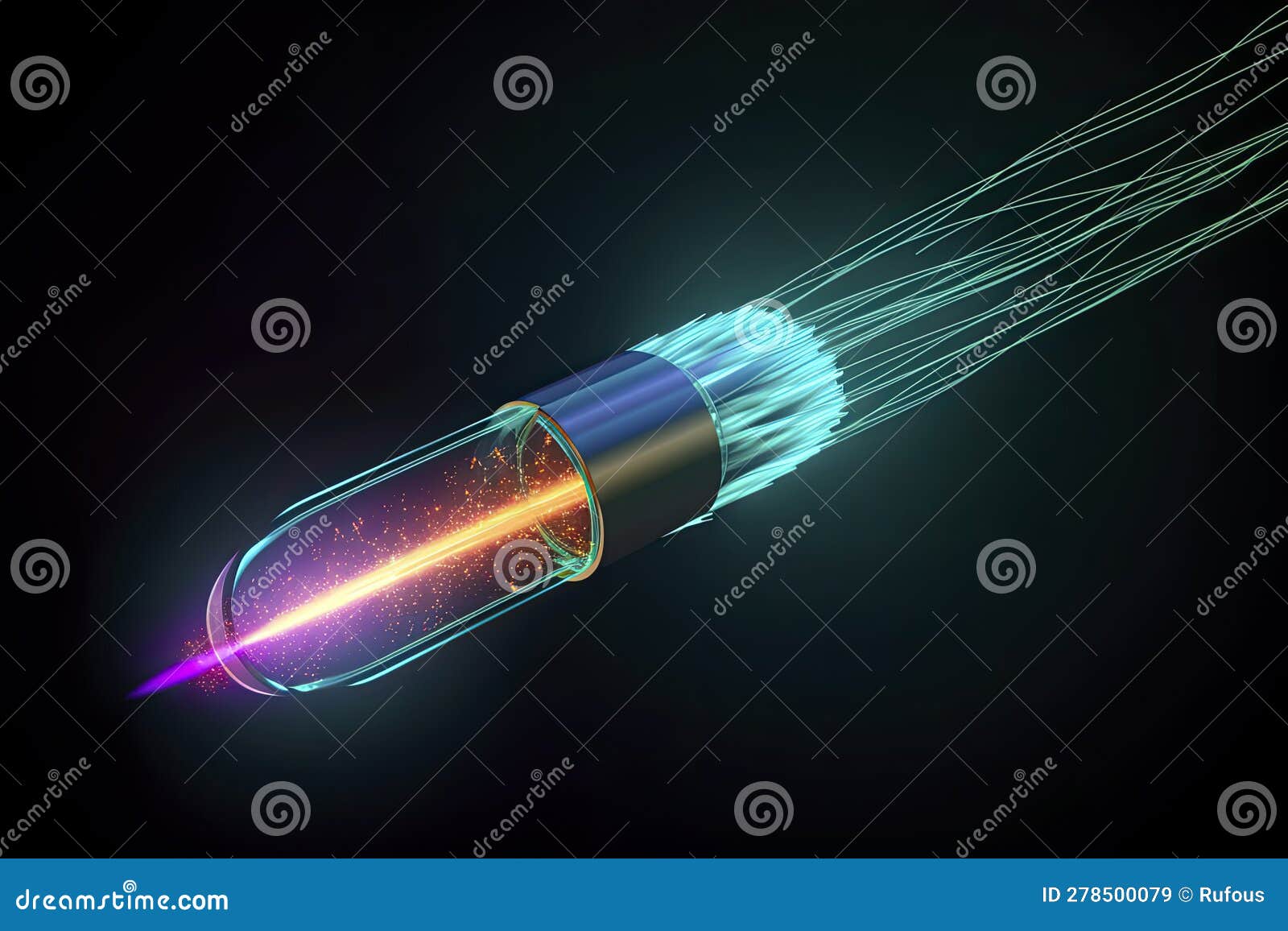 Glowing Optical Fiber Cable or Wire Realistic Vector, Fiber Optics ...