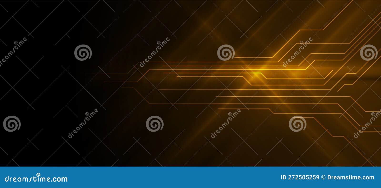 Glowing Orange Abstract Tech Background with Circuit Board Lines Stock ...