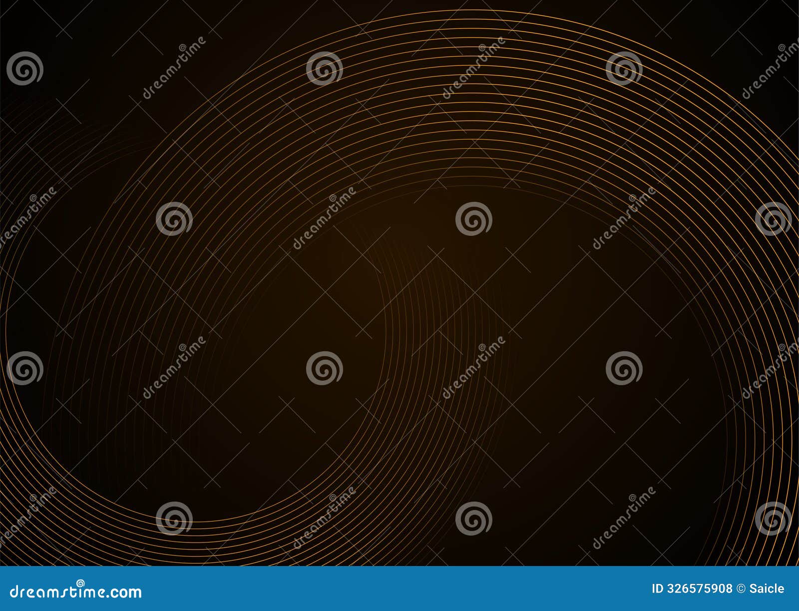 Glowing Orange Circular Lines Abstract Geometric Tech Background Stock ...