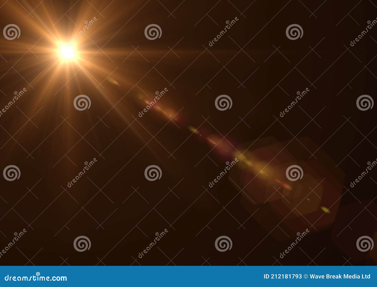 Glowing Orange Spot of Light and Light Trails Over Orange Background ...