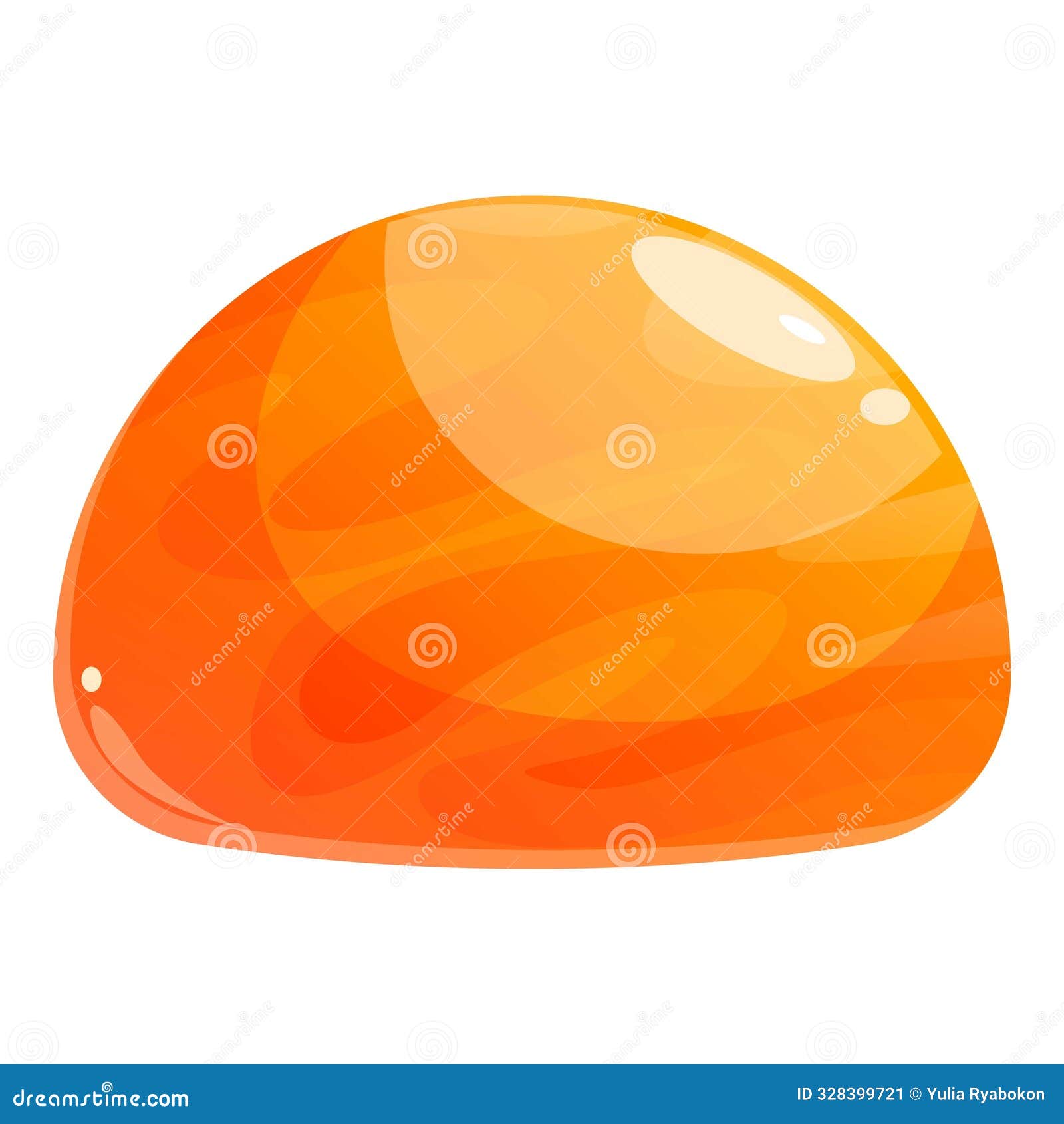 Glowing Orange Stone Shining with Light Inside Stock Illustration ...