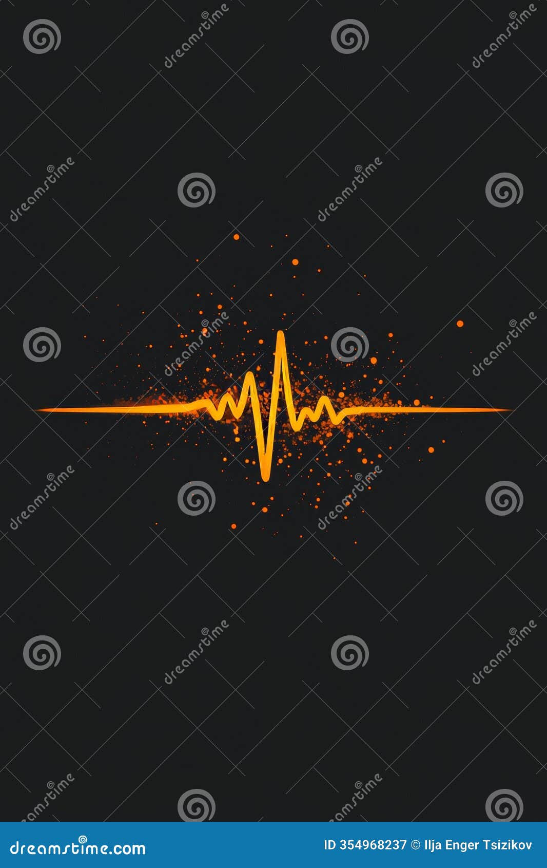 Glowing Orange Stylized ECG Heartbeat Line on a Dark Gradient ...