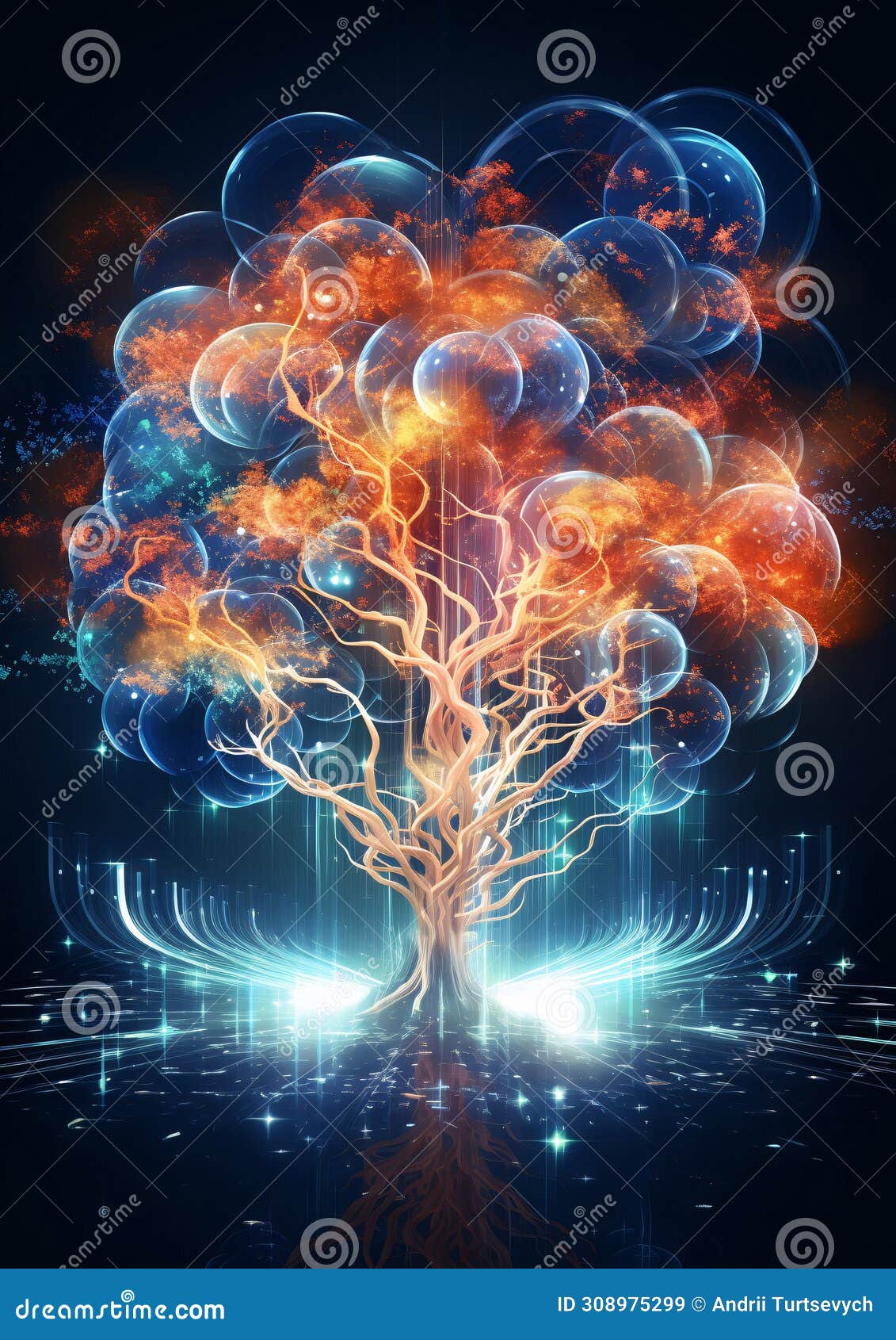 Glowing Orbs Surrounding a Brain-Tree: the Intersection of Nature and ...