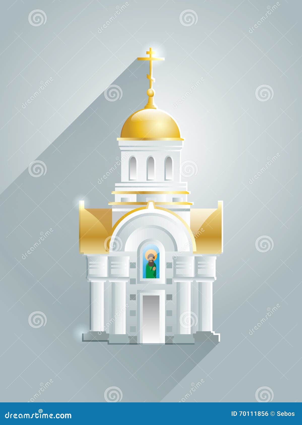 Orthodox Churches Icons. Religion Buildings Isolated On White ...