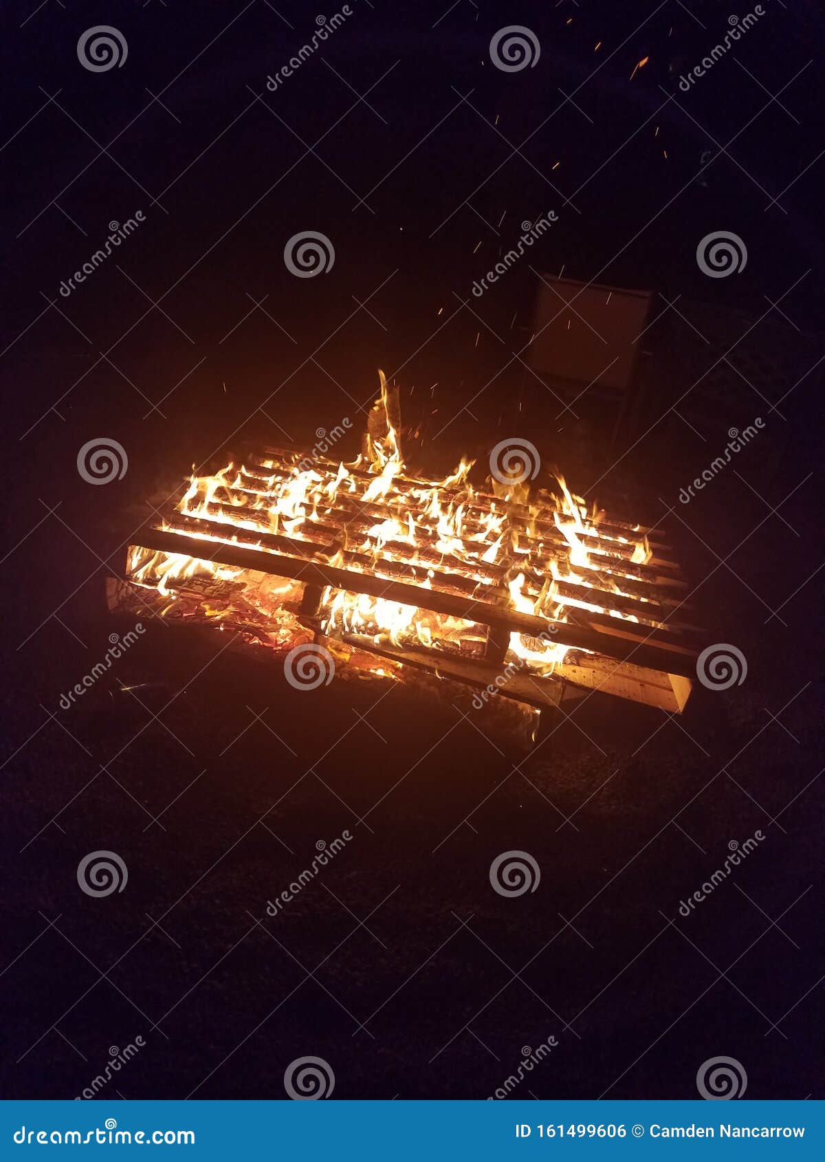 Glowing Pallet Fire stock photo. Image of pallet, glowing - 161499606