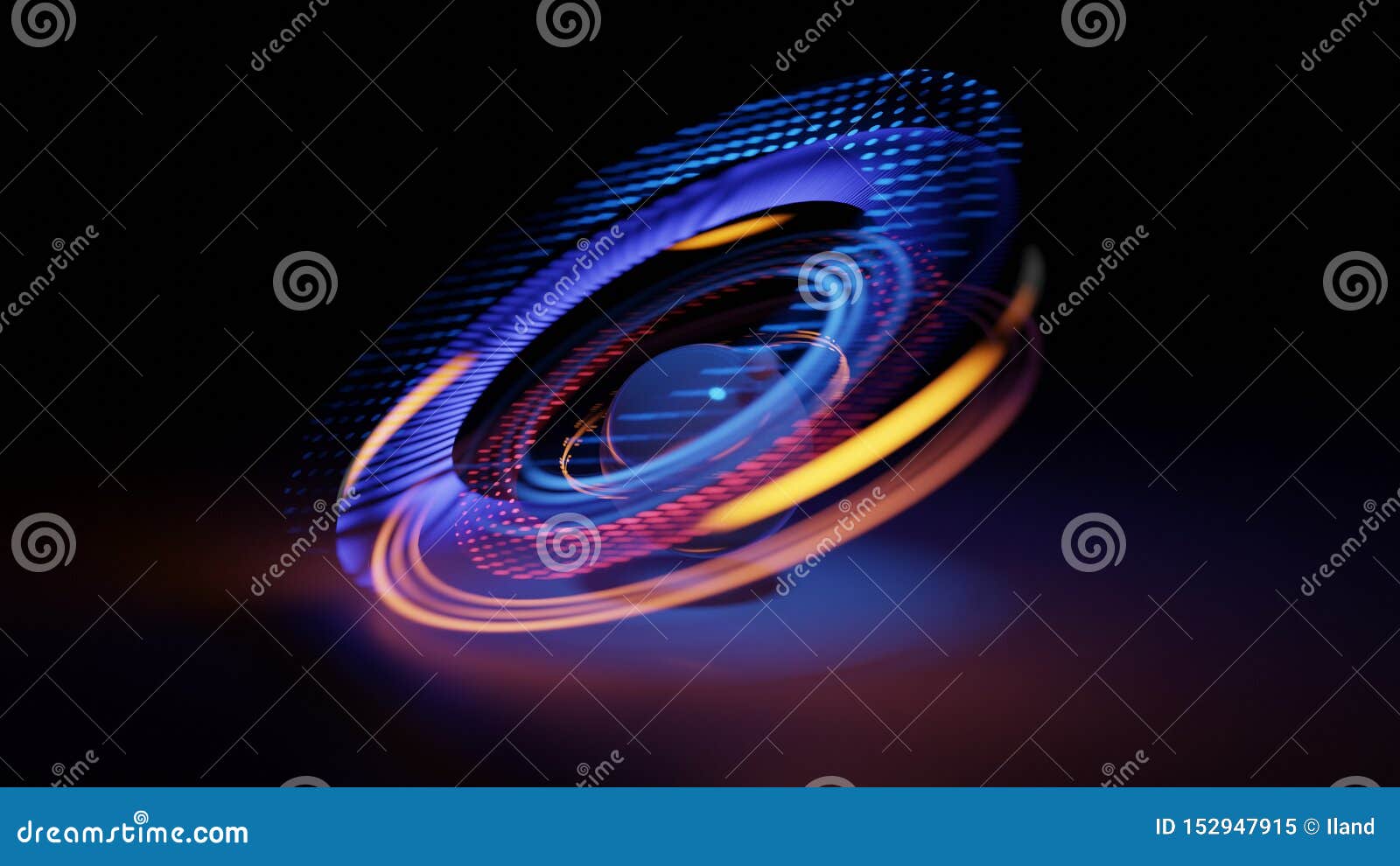 Glowing Particles Around a Sphere Stock Illustration - Illustration of ...