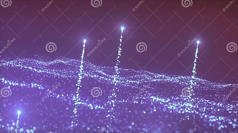Glowing Particles Dynamic Background, Science Fiction or Microcosm ...