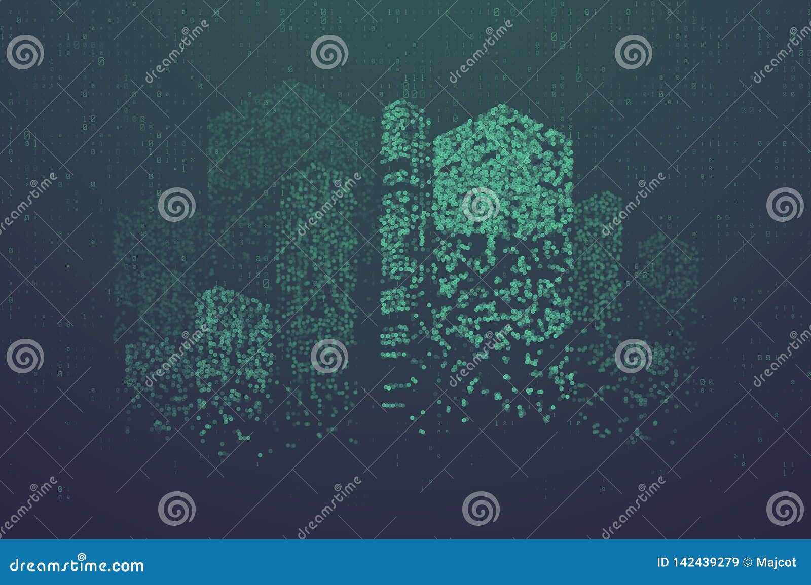 Glowing Particles in Form of Futuristic City Stock Vector ...