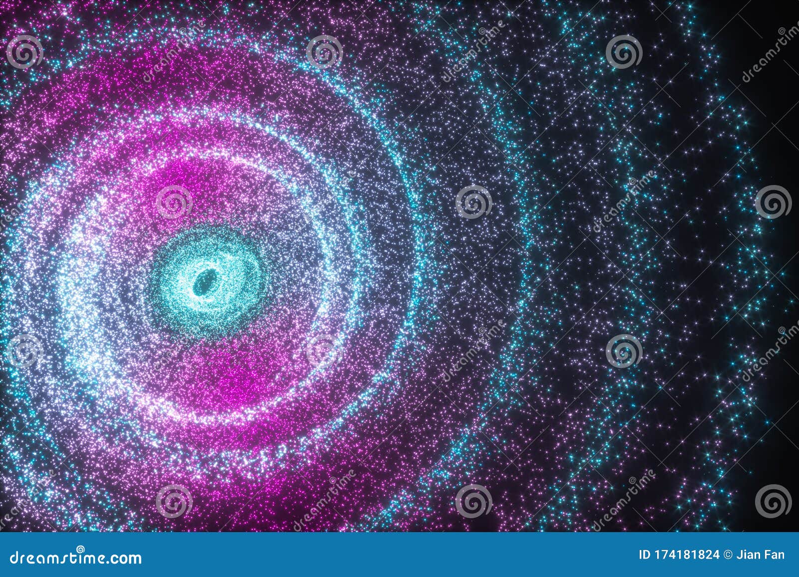 Glowing Particles and Milky Way Galaxy,explosive Sparks,3d Rendering ...