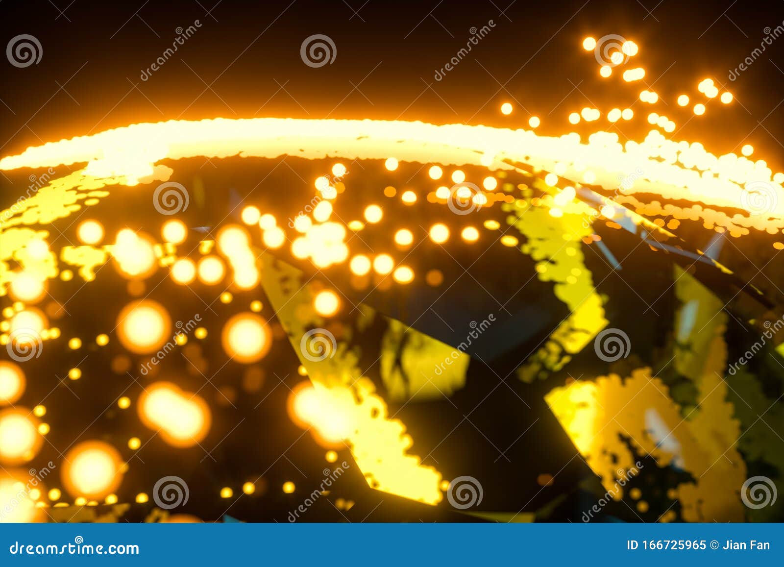 Glowing Particles Surrounding Around the Planet, 3d Rendering Stock ...