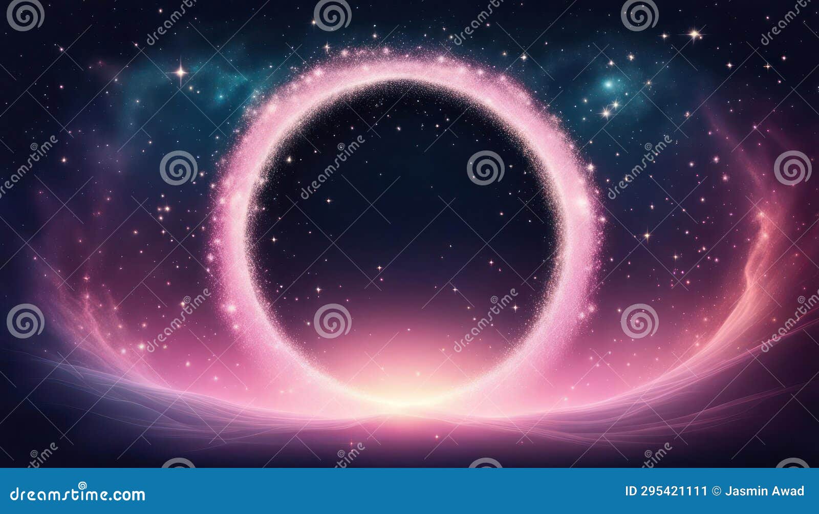 Glowing Pink Cosmic Portal with Copy Space Stock Illustration ...