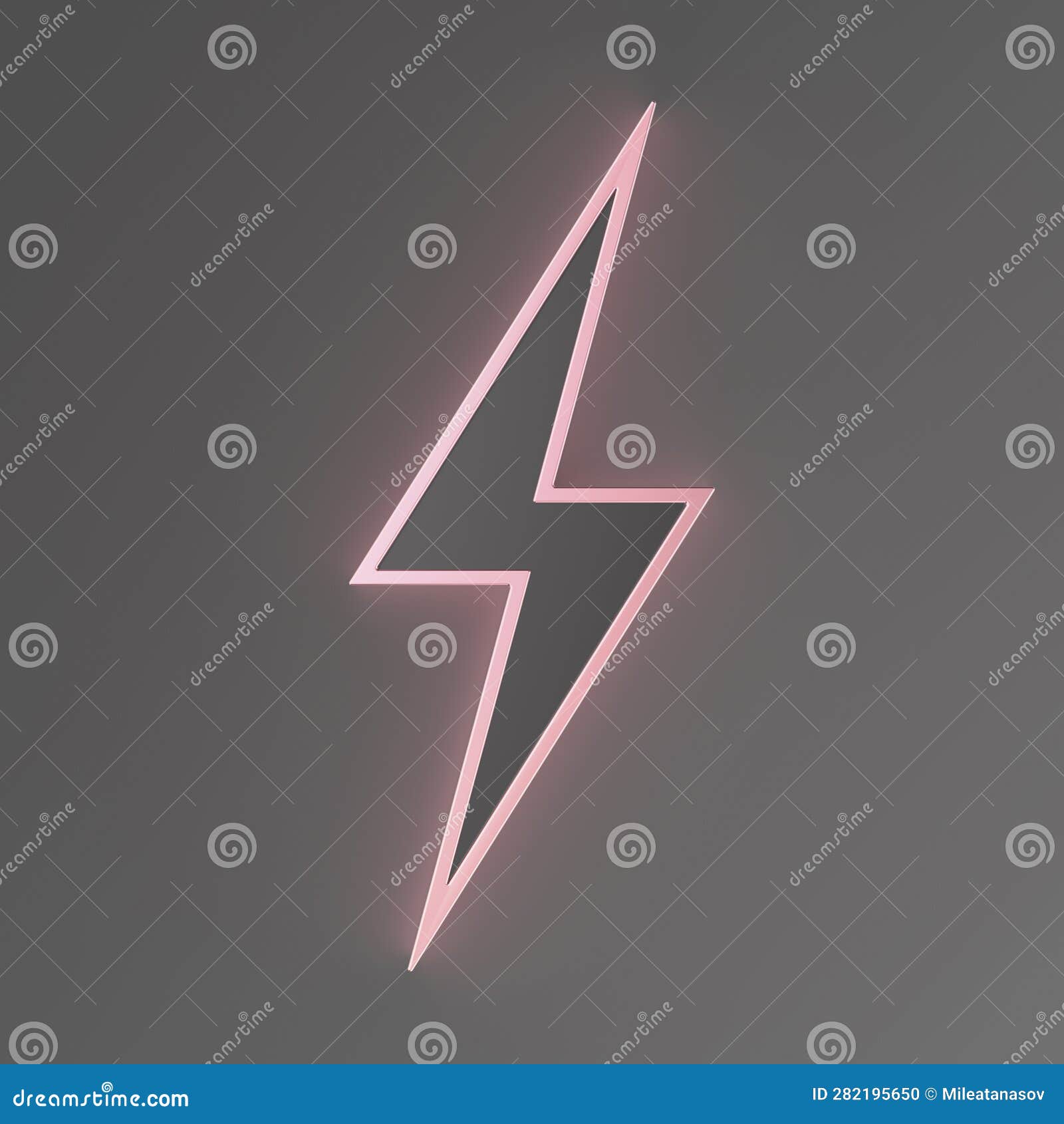 Glowing Pink Lightning Bolt Symbol Stock Illustration - Illustration of ...