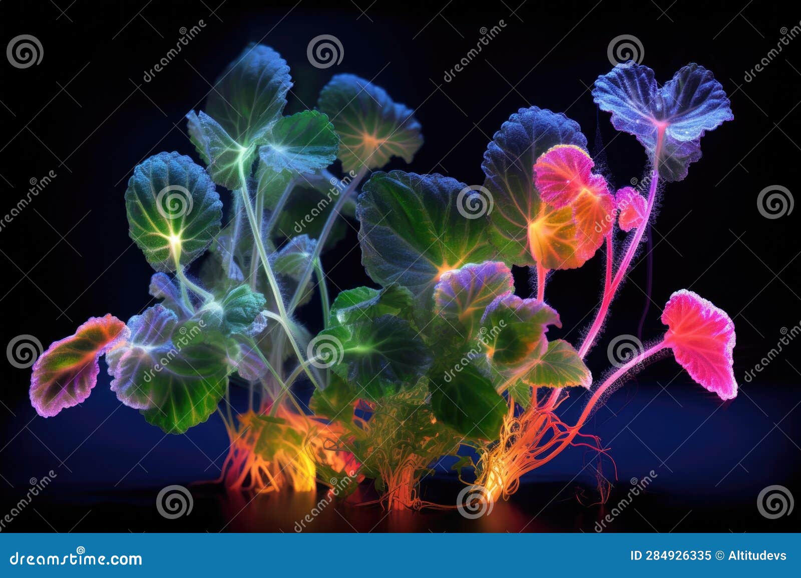 Glowing Plants Created through Gene Editing Stock Illustration ...