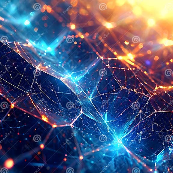 Glowing Plexus Effect Background, Neural Network Stock Illustration ...