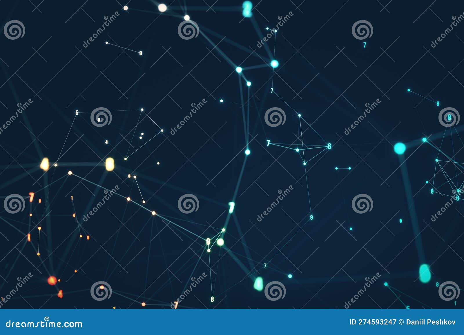 Glowing Polygonal Coding Mesh on Backdrop. Technology and Pattern ...